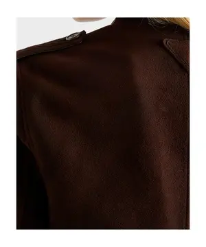 Prada Long-sleeved Button-up Jacket With Stand Collar - Brown
