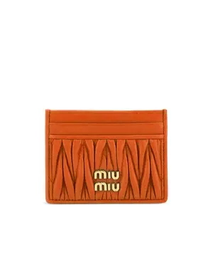 Miu Miu Logo-lettering Cardholder - Orange