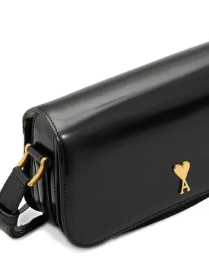 Ami Logo Plaque Shoulder Bag - Black