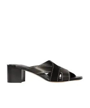 TOD'S Top-mounted Handle Logo Pendant Zipper Closure Sandals - Black