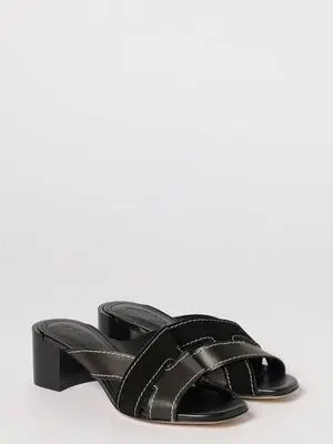 TOD'S Top-mounted Handle Logo Pendant Zipper Closure Sandals - Black