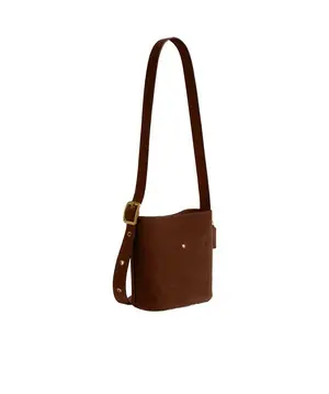 COACH Bleecker 21 Bucket Bag In Suede - B4/warm Brown