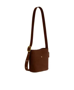 COACH Bleecker 21 Bucket Bag In Suede - B4/warm Brown