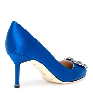 Manolo Blahnik Hangisi 70mm Embellished Buckle Pumps - Blue