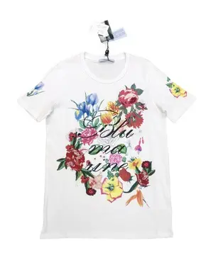 Blumarine Floral Print T-shirt - White