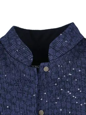 Giorgio Armani Sequin Embellished Stand Collar Jacket - No