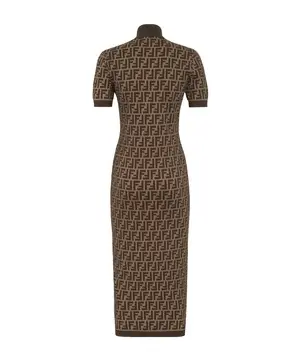 Fendi Ff Motif Knitted Midi Dress