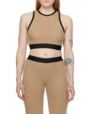 Palm Angels Crocheted Tank Top With Side Stripes
