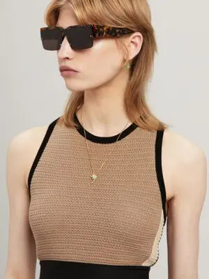 Palm Angels Crocheted Tank Top With Side Stripes