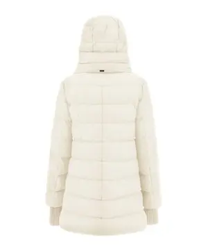 Herno Zip-up Hooded Down Jacket With Detachable Hood And Straight Hem - White