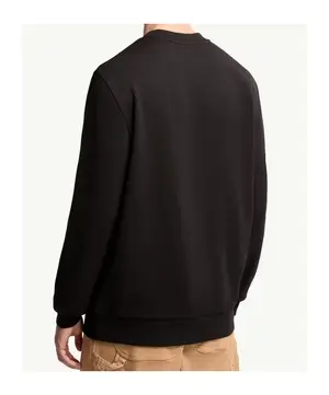 Moncler Crewneck Sweatshirt With Logo Patch - Black