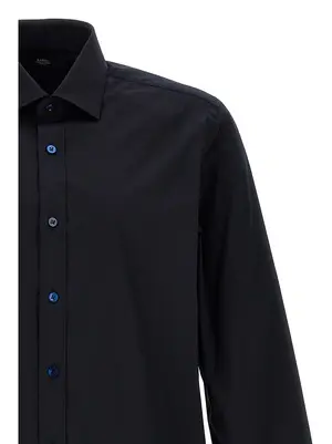 BARBA NAPOLI Lapel Long-sleeved Shirt - Black