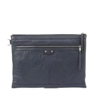 Balenciaga Zipper Logo Handbag - Black