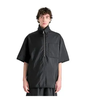 JIL SANDER Half Front Zip Padded Shirt