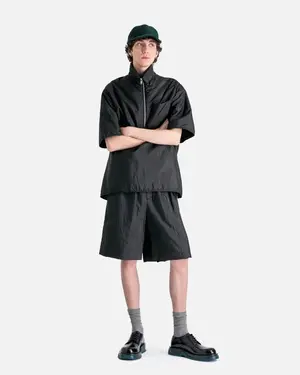 JIL SANDER Half Front Zip Padded Shirt