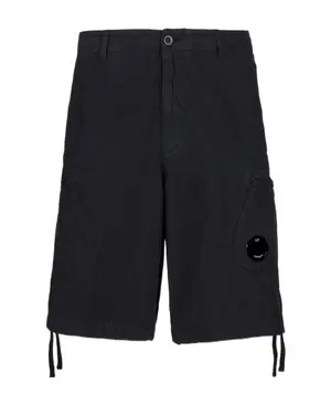 C.P. COMPANY Logo-patch Cotton Cargo Shorts - Black