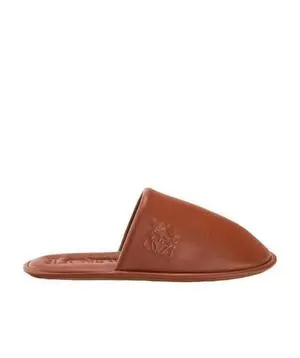 Loewe Calfskin Leather Slippers - Brown