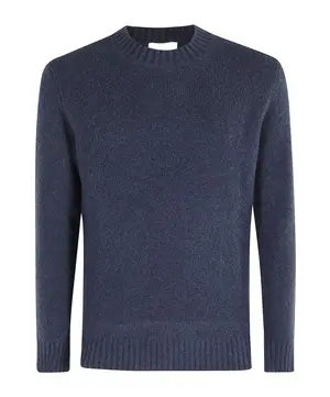 KANGRA Long-sleeved Crew Neck Sweater - Blue