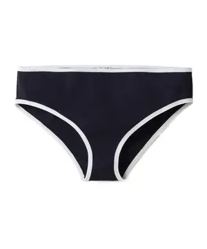 Miu Miu Logo Patch Ribbed Bikini Bottoms - Blue/white