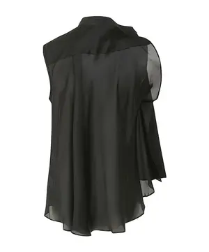 Sacai Sleeveless Flared Hem Top With Pocket Detail