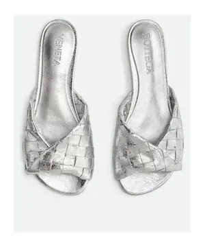 Bottega Veneta Blink Flat Mule - Silver