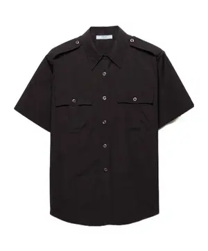Prada Short-sleeved Poplin Shirt - Black