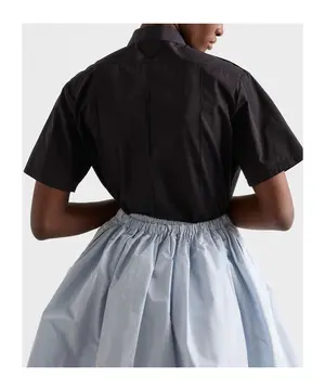 Prada Short-sleeved Poplin Shirt - Black