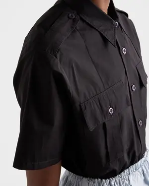 Prada Short-sleeved Poplin Shirt - Black