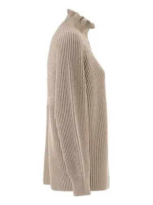 Max Mara Camino Fisherman Rib Knit High Neck Jumper