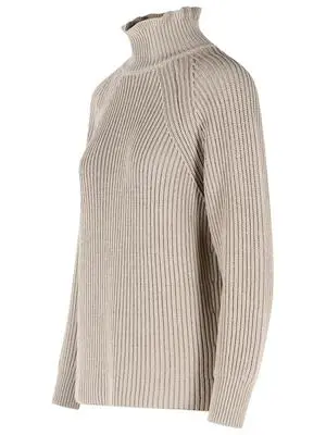 Max Mara Camino Fisherman Rib Knit High Neck Jumper