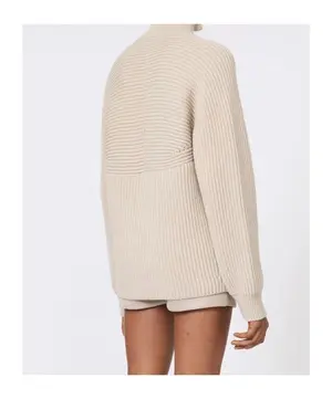 Max Mara Camino Fisherman Rib Knit High Neck Jumper