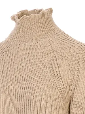 Max Mara Camino Fisherman Rib Knit High Neck Jumper