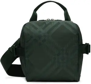 Burberry Checked Zipped Shoulder Bag - Black