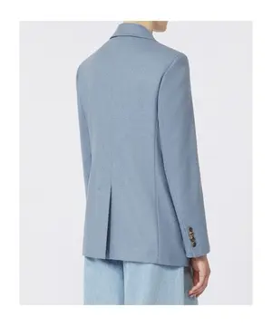 Max Mara Single-breasted Blazer With Classic Lapel And Patch Pockets - Blue