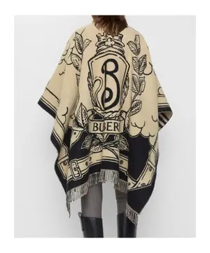 Burberry Stormy Knight Fringed-edge Cape - Sand-colored
