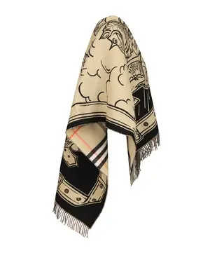 Burberry Stormy Knight Fringed-edge Cape - Sand
