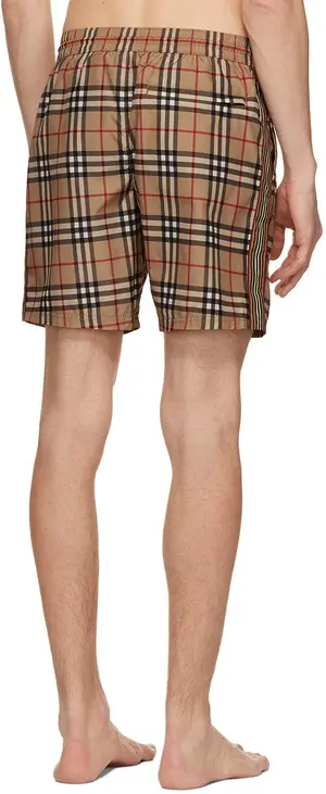 Burberry Vintage Check Drawstring Swim Shorts - Brown