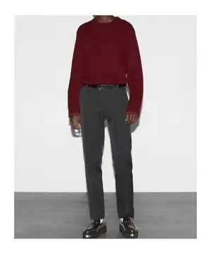 Gucci Ribbed Mock Neck Sweater With Webbing Trim