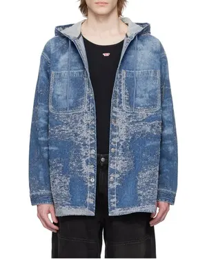 DIESEL® Distressed Denim Hooded Jacket