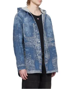 DIESEL® Distressed Denim Hooded Jacket