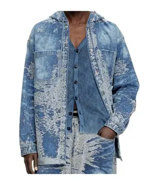 DIESEL® Distressed Denim Hooded Jacket