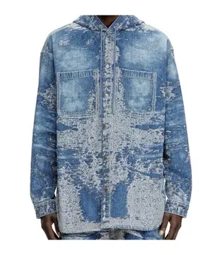 DIESEL® Distressed Denim Hooded Jacket
