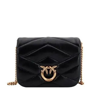 Pinko Love Birds Buckle Quilted Shoulder Bag