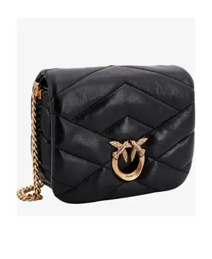 Pinko Love Birds Buckle Quilted Shoulder Bag