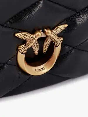 Pinko Love Birds Buckle Quilted Shoulder Bag