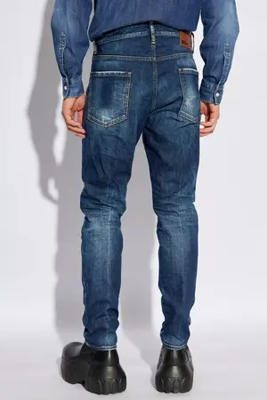 Dsquared2 Whiskering Effect Distressed Jeans - Blue
