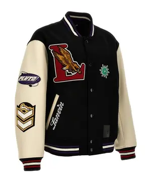LANVIN X Future Logo-patch Varsity Bomber Jacket