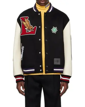 LANVIN X Future Logo-patch Varsity Bomber Jacket