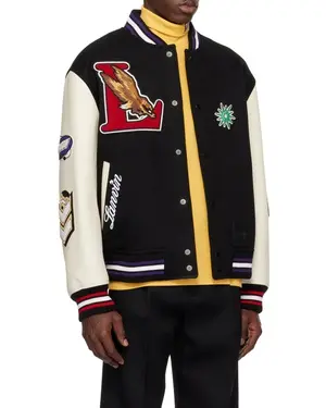 LANVIN X Future Logo-patch Varsity Bomber Jacket