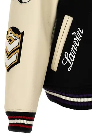 LANVIN X Future Logo-patch Varsity Bomber Jacket